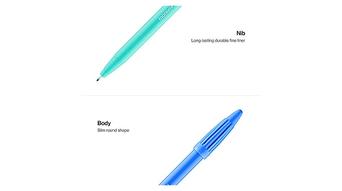 MONAMI Plus Pen 3000 - 36 Fine Tip Felt Pens