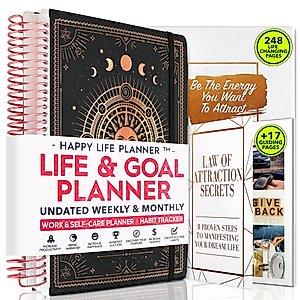 Manifestation Planner - Undated Deluxe Weekly & Monthly Life Planner to Achieve Your Goals, A 12 Month Journey to Increase Productivity, Organizer & Gratitude Journal & Stickers - B5 (10.1"x7.2")