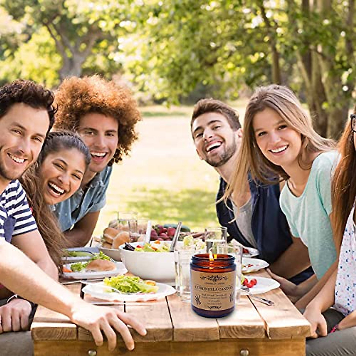 2 Packs 8 Oz Citronella Candles Outdoor Indoor, Glass Jar Candles Gift Set up to 110 Hours Burning, 100% Natural Soy Wax Candles, Long Lasting Lemongrass Scented Candle for Garden, Patio