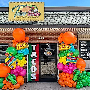 Mexican Fiesta Balloon Garland Arch Kit 142pcs Llama,Cactus ,Mexican Cinco de Mayo Sombrero Taco Balloon Mexican Fiesta Theme Birthday Party Decoration