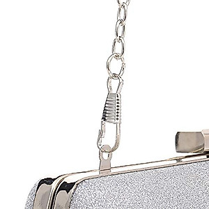 Silver Clutch Bag for Women Evening Handbags Sparkling Glitter Purse Elegant Shoulder Bag for Dance Wedding Bridal Graduation Party Crossbodybag