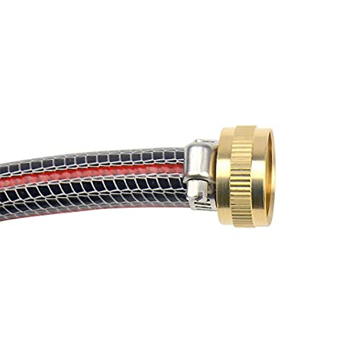 3Sets Brass 1/2" Garden Heavy Duty Hose Mender Repair End Replacement Male Female Connector with Stainless Clamp