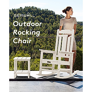 SERWALL Outdoor Rocking Chair White Set of 2
