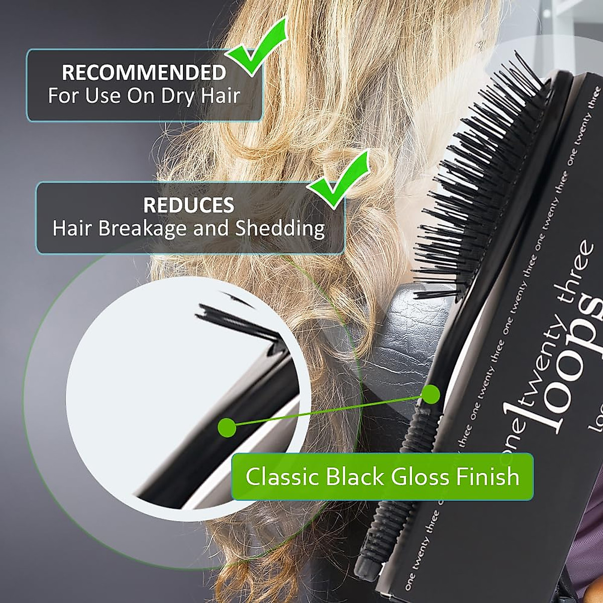 RemySoft One Twenty Three Loops - Loop Brush - Safe for Hair Extensions, Weaves and Wigs