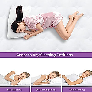 REGOSS 12 Inch Innerspring Hybrid Mattress, Motion Isolation Individually Wrapped Pocket Coils Mattress, Queen Size Mattress in a Box, Foam and Spring Mattress for Pressure Relief, Purple