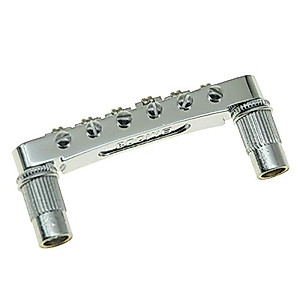 KAISH Chrome Guitar Roller Saddle Bridge Tune-O-Matic Bridge with Roller Saddles For Epi Les Paul,SG,Dot,Bigsby Guitar with M8 Threaded Posts