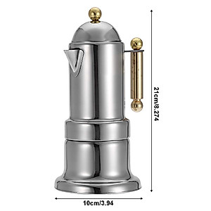 Liineparalle Stovetop Coffee Maker, Stainless Steel Moka Pot, Classic Cafe Percolator Maker for 4 Cup Great Flavored Strong , Suitable for Induction Cookers