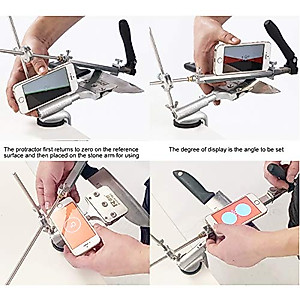 RUIXIN PRO RX-008 Knife Sharpener Kit System with 12 Whetstones, 360° Rotation Flip Design, Fixed-Angle Stainless Steel Professional Chef Kitchen Knife Sharpening Blades Fine Grinding Polishing Tool