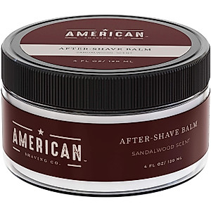 American Shaving Co. After Shave Balm for Smooth (Sandalwood Scent), Soothes and Moisturizes Face After Shaving, Treats Redness & Razor Burn, Post Shave Lotion 4 Oz