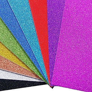levylisa 10 Sheets 8" x 12" Soft Touch Glitter Card 250gms Premium Card Sparkling Assorted Mixed Colors Craft Glitter Cardstock Cardmaker DIY Gift Box Wrapping (mixcolor)