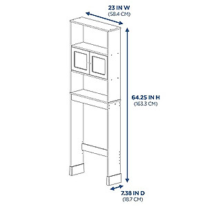 MIHAL Espresso 23" W Bathroom Space Saver, 3 Shelves, Over The Toilet Cabinet
