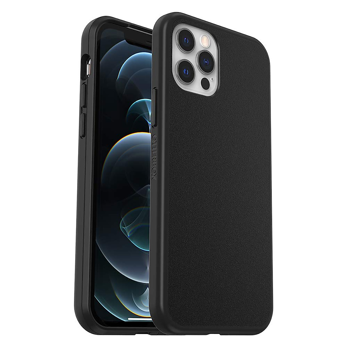 OtterBox iPhone 12 & iPhone 12 Pro Prefix Series Case - BLACK, ultra-thin, pocket-friendly, raised edges protect camera & screen, wireless charging compatible