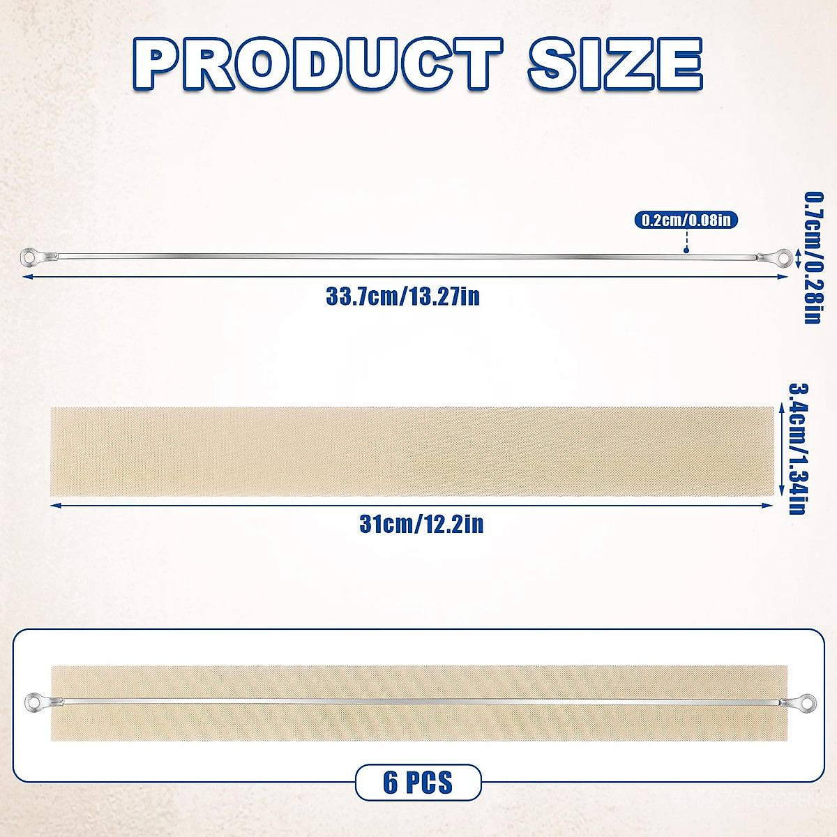 6pcs Impulse Sealer Replacement Parts, 12 Inch Teflon Cloth Strips Heat Seal Strips Square Sealing Element Grip Impulse Foodsaver Repair Accessories Kit for Most 200/300 Type Hand Heat Sealers