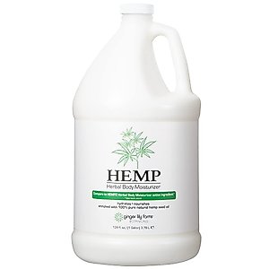 Ginger Lily Farms Botanicals HEMP Herbal Body Moisturizer for Dry Skin, Enriched with Pure Hemp Seed Oil, 100% Vegan & Cruelty-Free, Fruity Floral Scent, 1 Gallon (128 fl. oz.) Refill