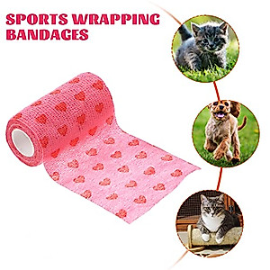 Healifty Vet Wrap Cohesive Bandages 6 Rolls - 2inch and 4inch Width Self Adhesive Bandage Wrap Non-Woven Pet Wrap Bandage for Dogs, Cats, Animals & Ankle Sprains & Swelling