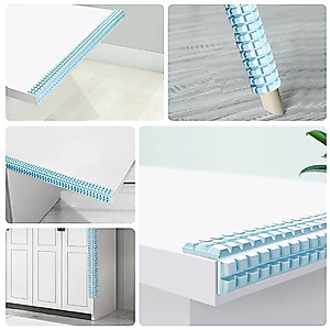 MeiGaoXin Baby Proofing Rubber Foam Corner & Edge Protectors Guards Fireplace Furniture Safety Bumper for Child Proof, 3.3ft（40inch） x 2pcs,Blue