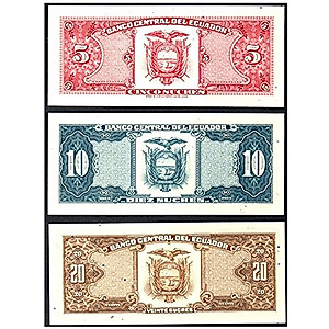 EC 1988 ECUADOR FLAWLESS 1988-99 COMPLETE DENOMINATION SET! 11 DIFF SCARCE BANKNOTES!! Gem Crisp Uncirculated