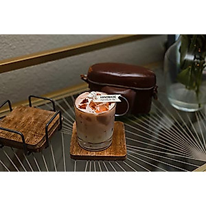 Ezra Design Iced Coffee Scented Candle – Natural and Organic Soy Wax Coffee Candle and Essential Oils – Decorative Iced Coffee Mug Candle for Aromatherapy, Meditation, Home Decor, Brown