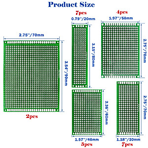 Tnisesm 72Pcs 5 Vaules Double Sided PCB Board Prototype Kits,40Pcs 2 Pin & 3 Pin 5mm/0.2inch Pitch PCB Mount Screw Terminal Block Connector