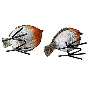 UXMOO Polyresin Garden Robin Birds S/2 Ornaments Backyard Decor Statues for Yard and Patio Lawn Cute Birds Indoor Outdoor Home Decoration Figurines Animal Statue Sculpture-92…