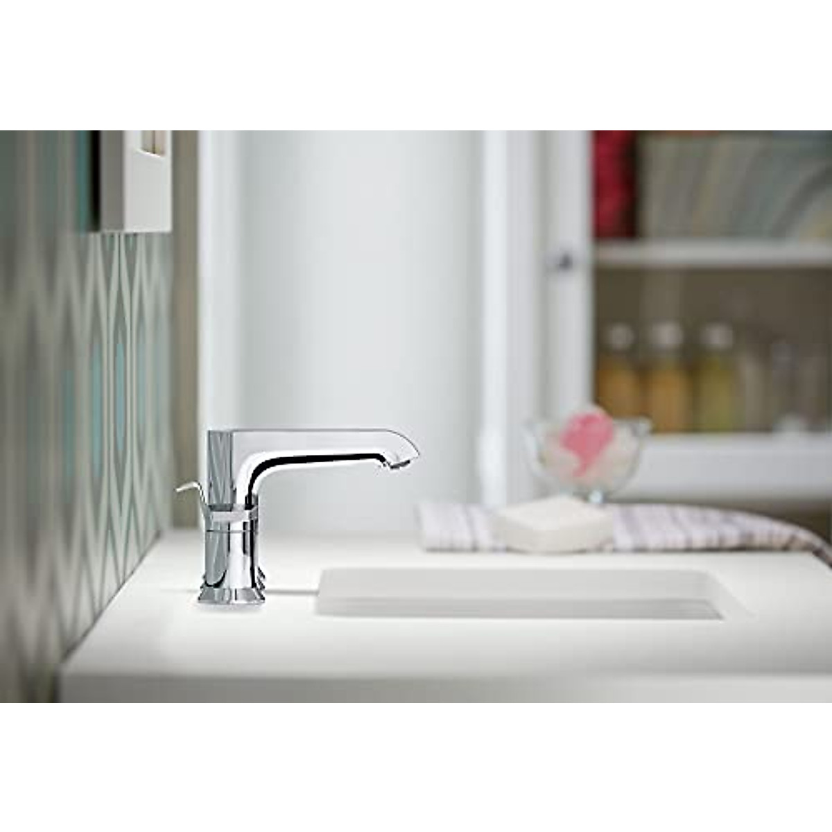 KOHLER 97093-4-CP Hint Widespread Bathroom Faucet with Pop-Up Drain Assembly, 3 Hole 2-Handle Bathroom Sink Faucet, 1.2 gpm, Polished Chrome