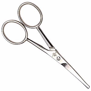 Dubl Duck Stainless Steel Ear/Nose Curved Pet Grooming Shears, 4-Inch