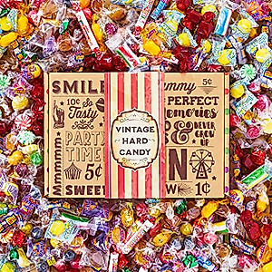 VINTAGE CANDY CO. VINTAGE ASSORTED HARD CANDY GIFT BOX - Unique Candies Mixed Variety Gift Basket - PERFECT for Adults, College Students, Men or Women, Kids, Teens
