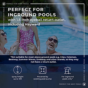 Inground Pool Fountain | Water Sprinkler Pond Swimming Jet Cascade Waterfall Cooling Aerator Accessories Attachment Decorative Sprayer Spout Fall Nozzle Kids Outdoor (Dual Jet)