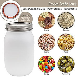 Darware Farmhouse White Mason Jars (Set of 2); Home Decor and Storage Wide Mouth Decorative Mason Jars, White-Painted