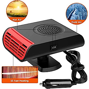 Car Heater,Upgrade Fast Heating Defrost Defogger, 2 in1 Fast Heating or Cooling Fan, Outlet Plug in Cigarette Lighte,12V Automobile Windscreen Fan for All Cars Portable Electronic Car Auto Heater