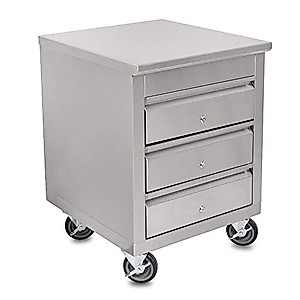 John Boos 4CD4-2730-C Mobile Drawer Cabinet 29-1/2"W x 26-1/2"D x 33-3/4"H with 3 Tier 15" x 20" Drawers