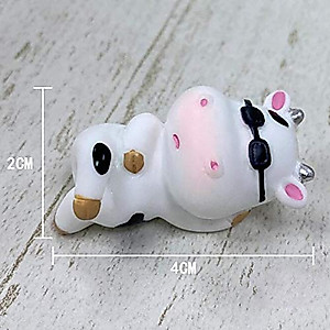 8pcs Mini Cow Animals Miniature Cow Figurines Fairy Garden Miniature Cattle Farm Figurines DIY Terrarium Crafts Moss Landscape Ornament Plant Pot Craft Dollhouse Decoration