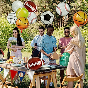 28 Pieces Sports Foil Balloon Set, Mylar Sports Balloons - 18 Inch Baseball Balloons Basketball Balloons Soccer Balloons Volleyball Balloons Sports Game Balloons for Birthday Sports Themed Party