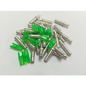 JIEXI HWYP Large Groove Pin Arrow Nocks Aluminum Arrow Nock Adapter Connector for ID4.2mm Arrow Pack of 50 (Nocks+Adapters)