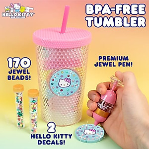 Hello Kitty And Friends Glitzy Pop Sparkling Tumbler, 15oz Hello Kitty Tumbler, Cute Hello Kitty Water Bottle Kids Adults, Hello Kitty Water Bottle With Straw, Pink Hello Kitty Water Bottle for School