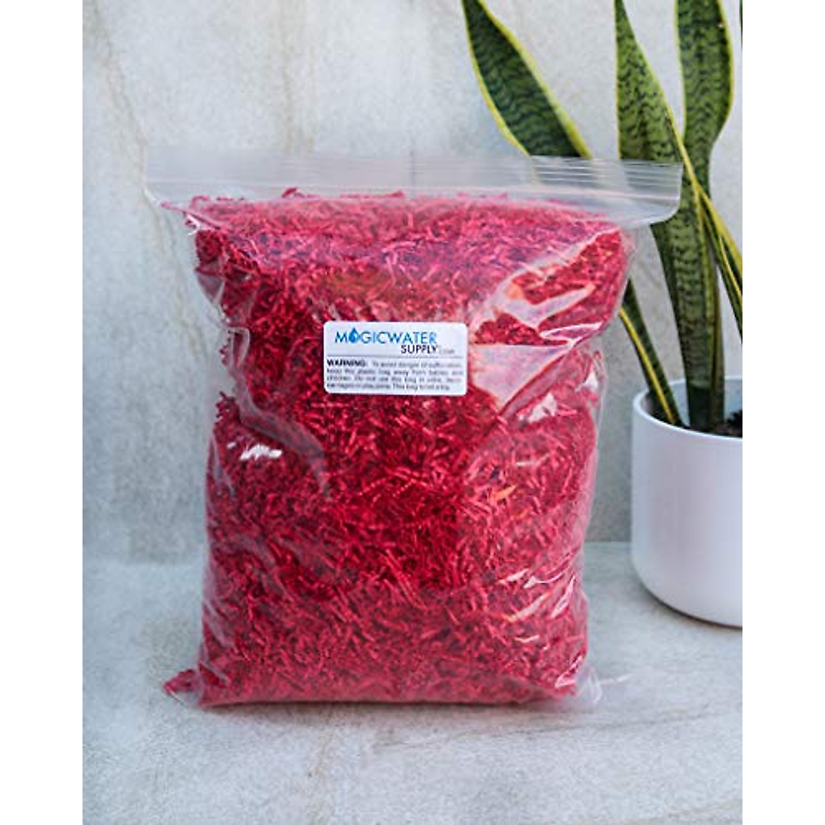 MagicWater Supply Soft & Thin Cut Crinkle Paper Shred Filler (1/2 LB) for Gift Wrapping & Basket Filling - Red