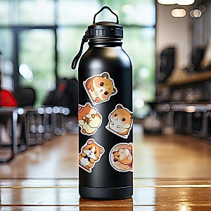 Pack 50 pcs Cute Animal Hamster Stickers for Water Bottles Waterproof Laptop Luggage Computer Cups Phone case Teens Adults Girls Funny Aesthetic Sticker Packs Small Vinyl Decals