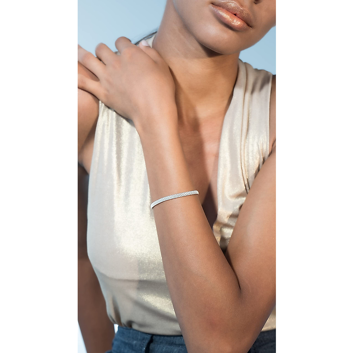 Miabella 925 Sterling Silver Italian 4mm Mesh Link Chain Bracelet for Women, Made in Italy (Length 7 Inches (Small))