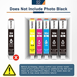 Ankink Remanufactured 564 Ink Cartridges 564XL Combo Pack for HP Printers DeskJet 3500 OfficeJet 4620 PhotoSmart 5510 5520 6510 6520 7510 7520 B8550 C6300 D5400 D7560 (Black Cyan Magenta Yellow, 5PK)