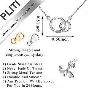 PLITI Sympathy Necklace In Memory of Loved One Gift Memorial Gift Remembrance Gift Angel Wing Gift Double Interlocking Circle Pendant (my mind nec)