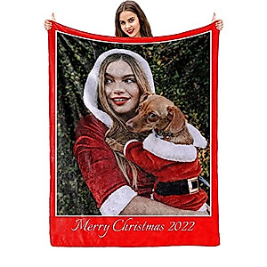 MNVNMS Personalized Photo Blanket Custom Blanket with Picture Customized Fleece Throw Blanket for Adults, Kids 60"x80"