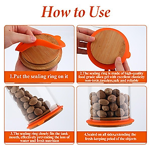 Rubber Seals for Glass Jars, 8 Pcs 4.5 Inch Rubber Gasket Ring Leak-Proof Elastic Silicone Gasket Sealing Rings Replacement Jar Seal Accessories for Mason Jars Lids, Canning Jar (Orange)