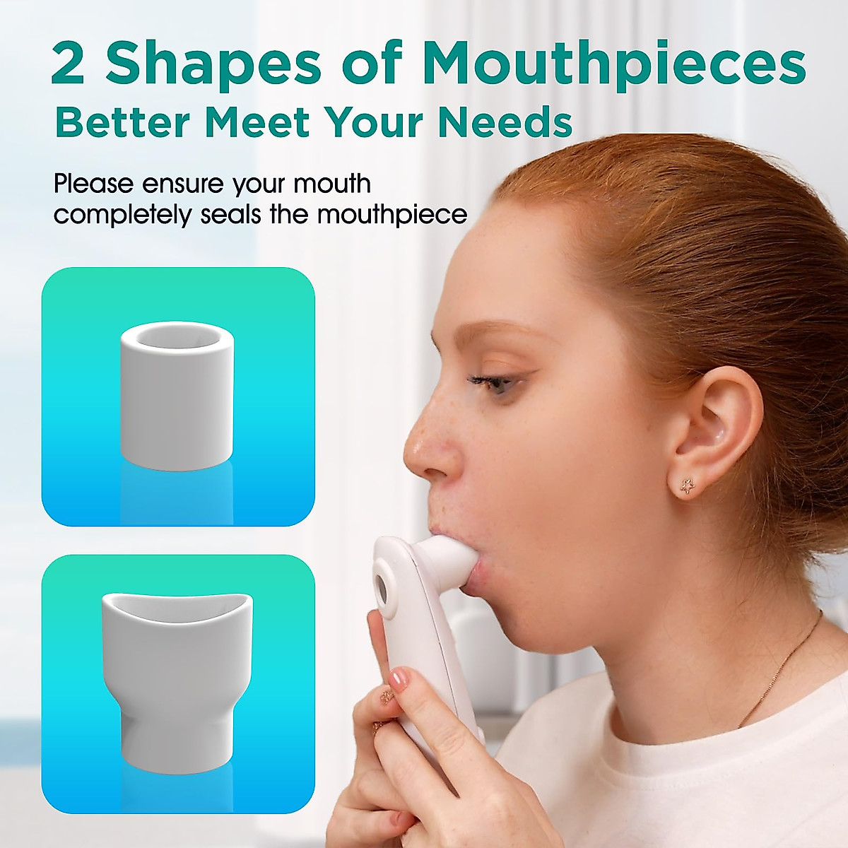 Upgraded Digital Peak Flow Meter for Asthma Adult, Kids w/Green LCD Display, Home Spirometer Testing Device with Bluetooth APP for Smart Asthma Monitoring with 300 Records Storage Function