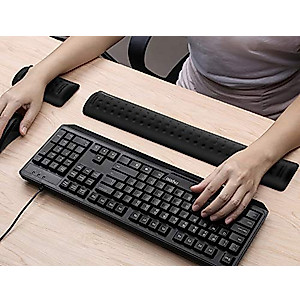 Aelfox Memory Foam Keyboard Wrist Rest&Mouse Wrist Rest, Ergonomic Design Wrist Pad for Computer Keyboard Laptop Wrist Support, Arm Rest for Desk Accessories in Home Office School(Black)