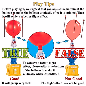 NEXTAKE Balloon Powered Car Inertial Power Vhicle Balloon Power Racer Launcher Rocket Spaceman Educational Scientific Experiment Toy Vehicle Toy for Kids with 12 Balloons (with Yellow Launch Pad)