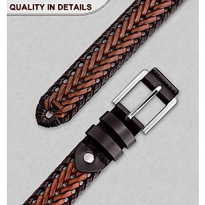 bULLIANT Mens/Women belts, Leather Woven braided belts for Men Casual Jeans Golf,Anyfit,Gift boxed