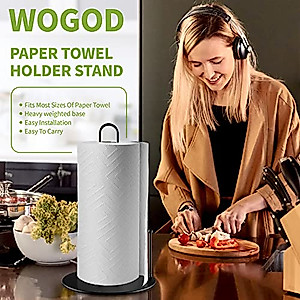 Paper Towel Holder, Black Paper Towel Holders Countertop for Kitchen
