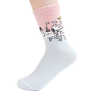 The Peanuts Snoopy Women and teen girls Licensed Socks Collection Socksense (Travel_4pairs)