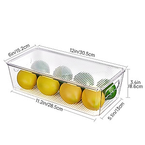 Vtopmart 8pcs Clear Organizers and Storage Bins with Lids, Stackable Plastic Storage Containers with Handles for Fridge, Freezer, Pantry, Cabinet, Kitchen Organization and Storage