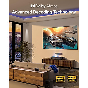 ULTIMEA 5.1 Sound Bar Compatible with Dolby Atmos, Peak Power 410W, Sound Bar for Smart TV with Subwoofer, 3D Surround Sound System for TV, Surround and Bass Adjustable Home Theater, Poseidon D60